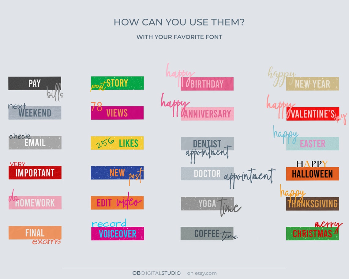 Color Changing Stickers WORDS & LABELS Stickers Essential - Etsy