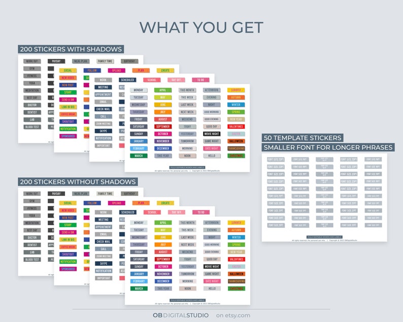 Color Changing Stickers WORDS & LABELS Stickers Essential - Etsy