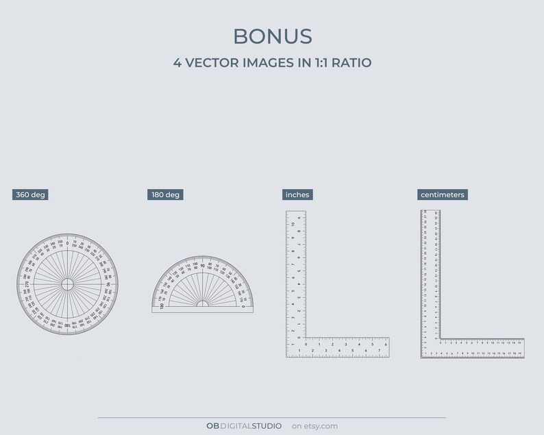 Color Editable RULER & GRAPH A4 Notebook Digital Rulers - Etsy