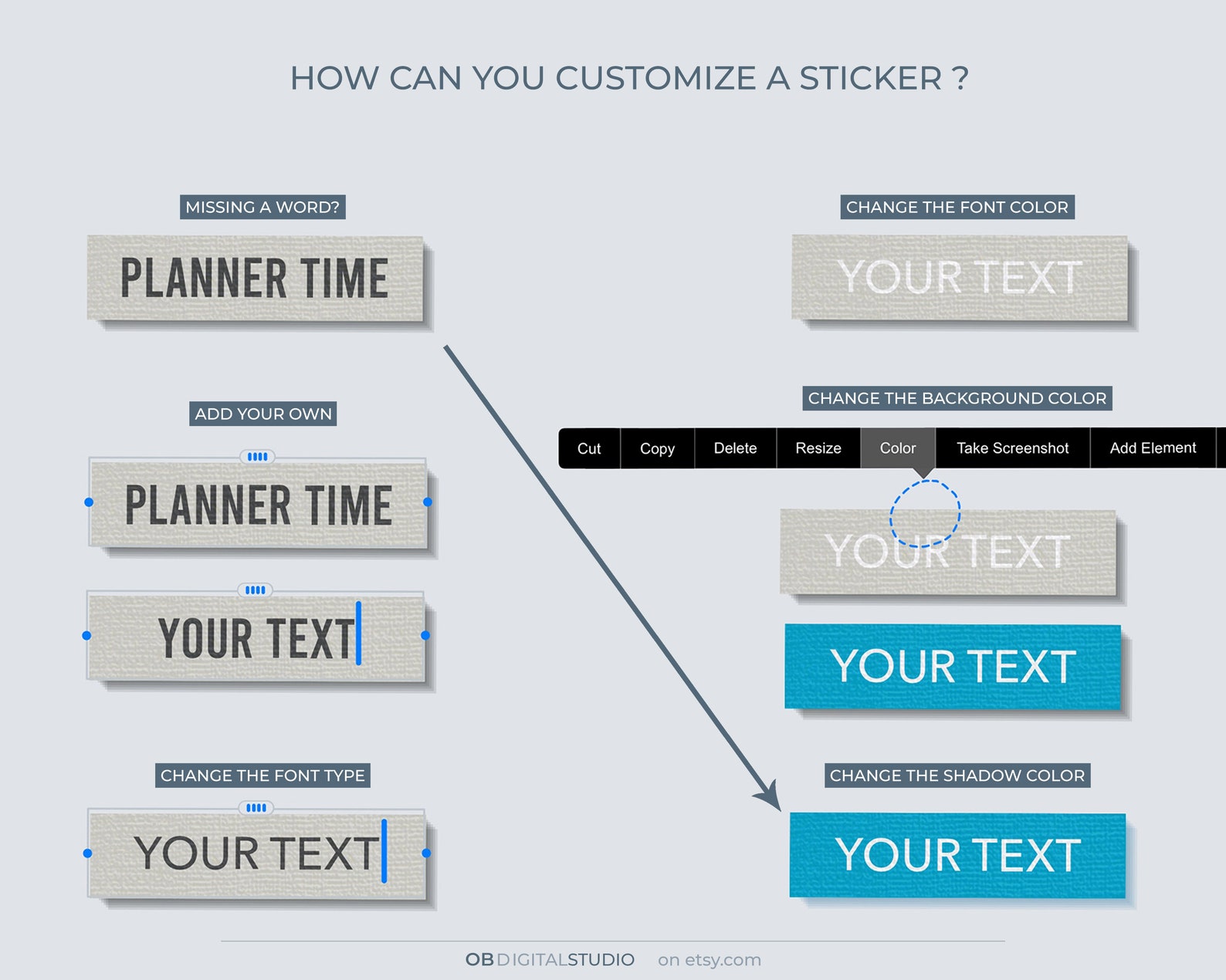 Color Changing Stickers WORDS & LABELS Stickers Essential - Etsy