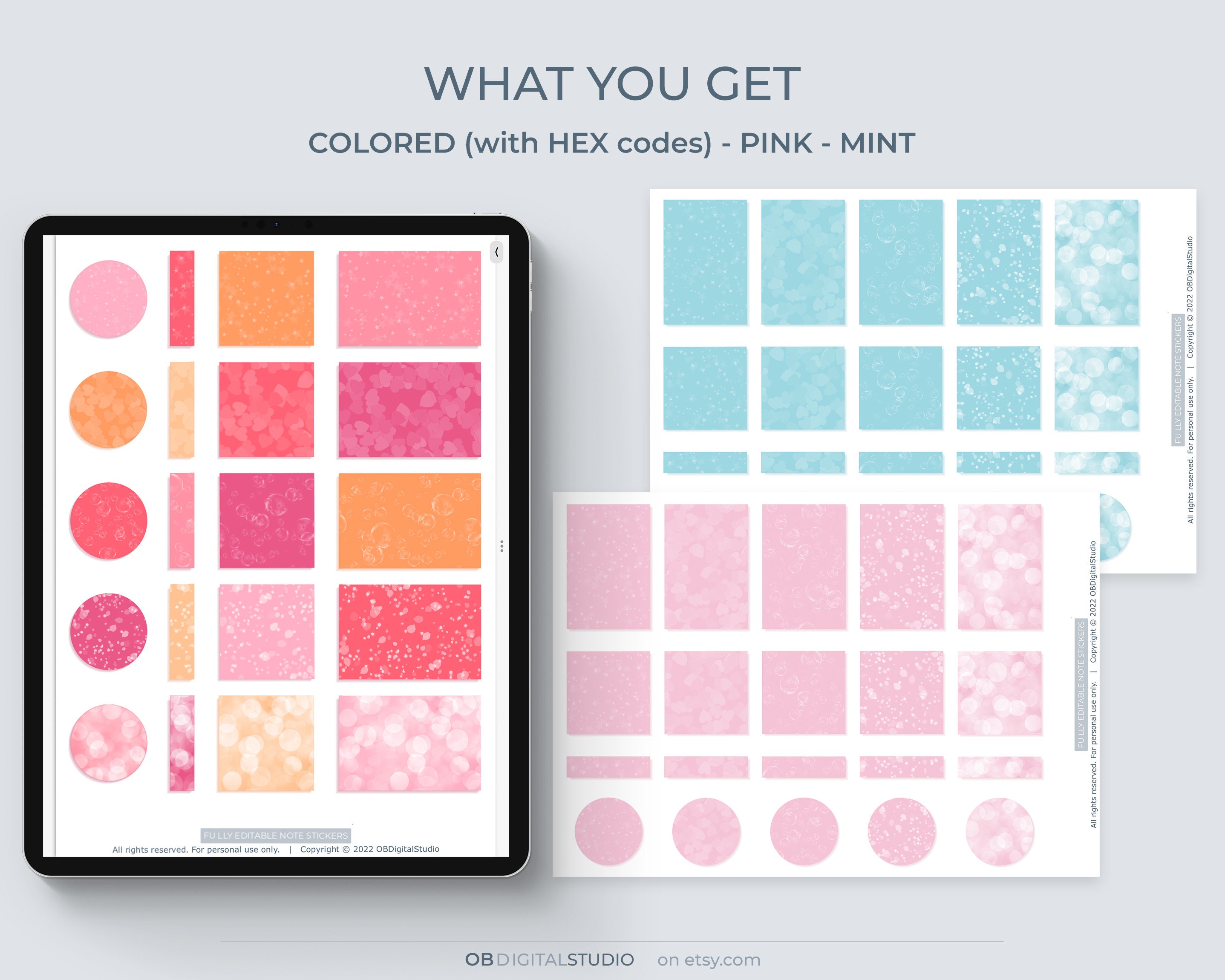 Color Changing Stickers NOTE Stickers Sticky Notes Digital - Etsy