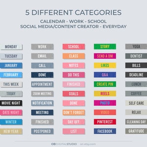 Color Changing Stickers, WORDS & LABELS Stickers, Essential Phrases ...