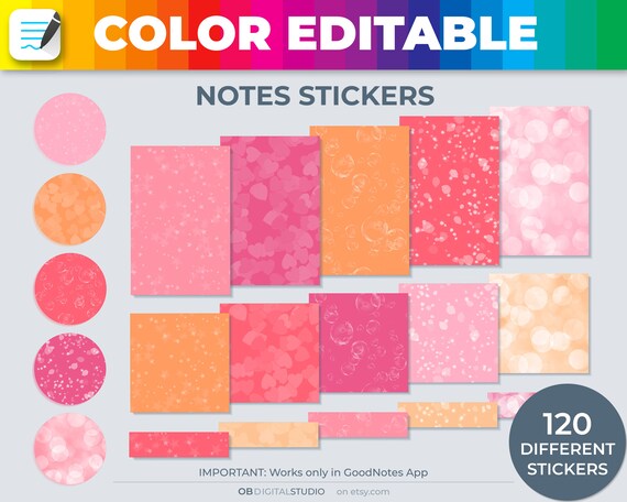 Color Changing Stickers NOTE Stickers Sticky Notes Digital - Etsy