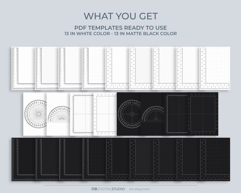 Color Editable RULER & GRAPH A4 Notebook Digital Rulers - Etsy