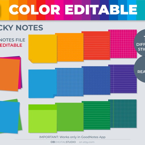 Planner Stickers Goodnotes Sticky Notes Digital Sticky - Etsy