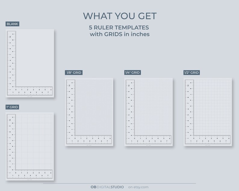 Color Editable RULER & GRAPH A4 Notebook Digital Rulers - Etsy