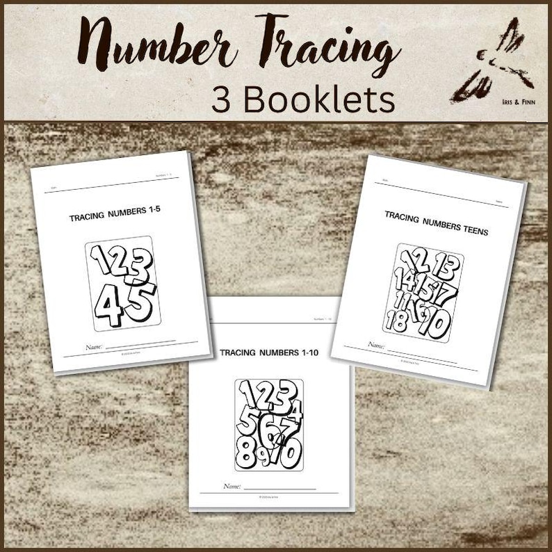 Number Tracing Booklets: Handwriting Practice for Preschool ...