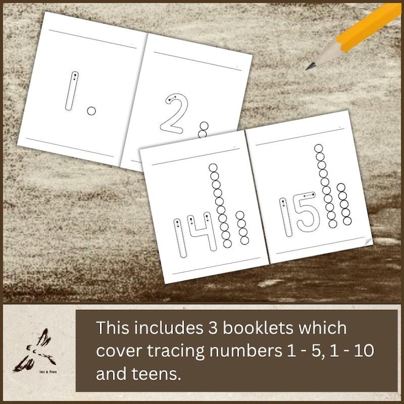Number Tracing Booklets: Handwriting Practice for Preschool ...