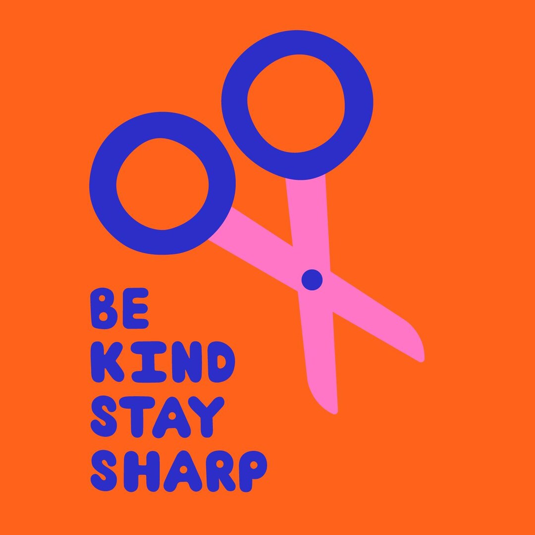 Be Kind Stay Sharp Poster – Colorful Scissor Wall Art for Kids Rooms ...
