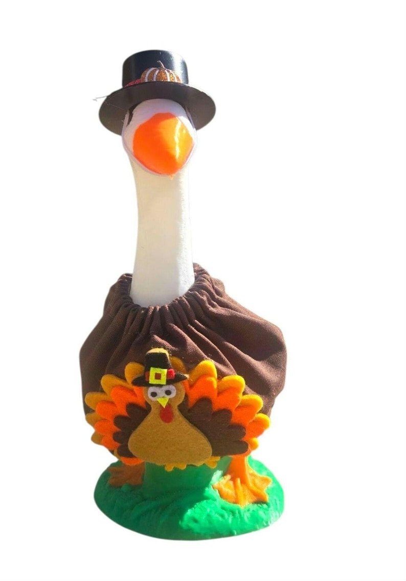 7 Inch SMALL DESK Goose Thanksgiving Turkey Costume Outfit With Pilgrim ...