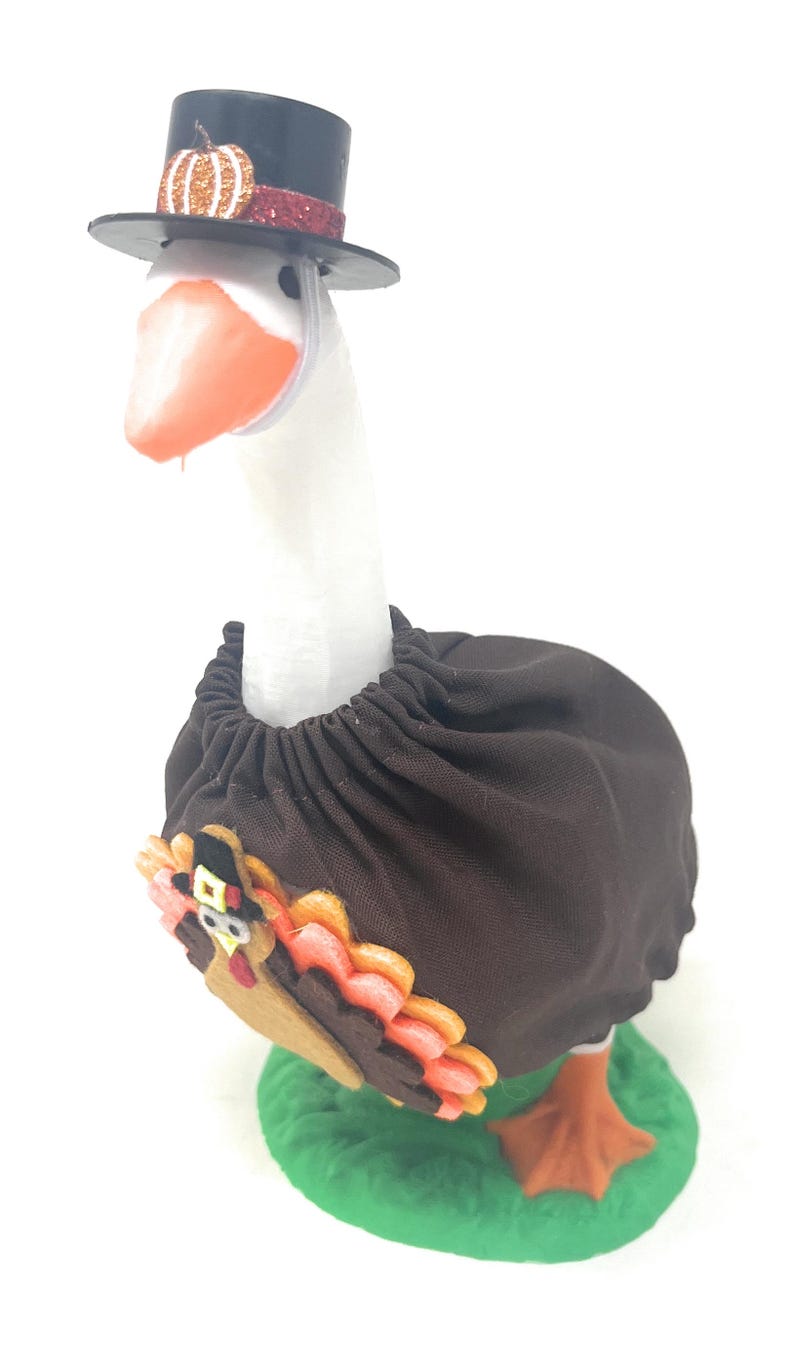 7 Inch SMALL DESK Goose Thanksgiving Turkey Costume Outfit With Pilgrim ...
