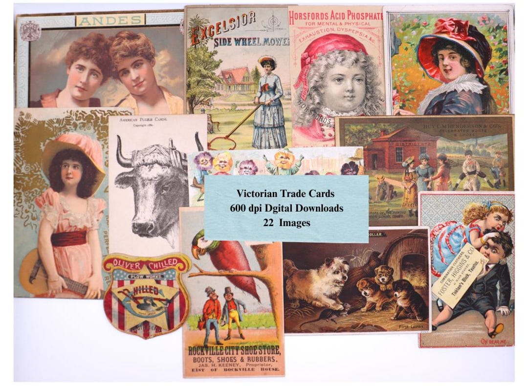 Vintage Printable Ephemera Victorian Trade Cards Download Junk Journal ...