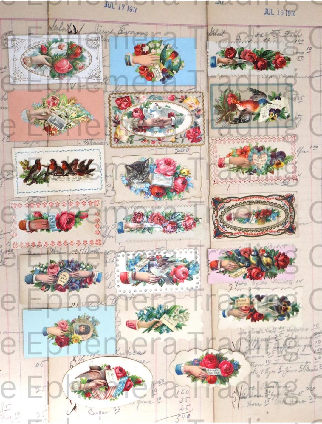 Antique Victorian Calling Cards Digital Download. Two Printable Sheets ...