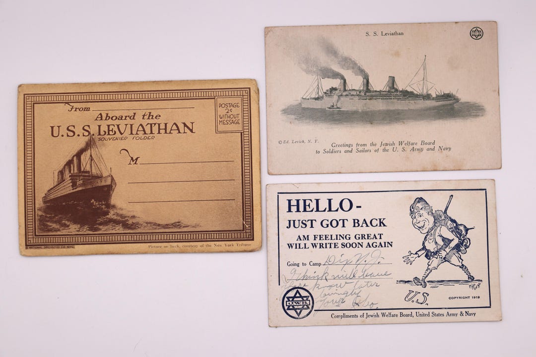 1919 U.S.S. Leviathan Souvenir Folder & WW1 Soldier Postcards - Etsy