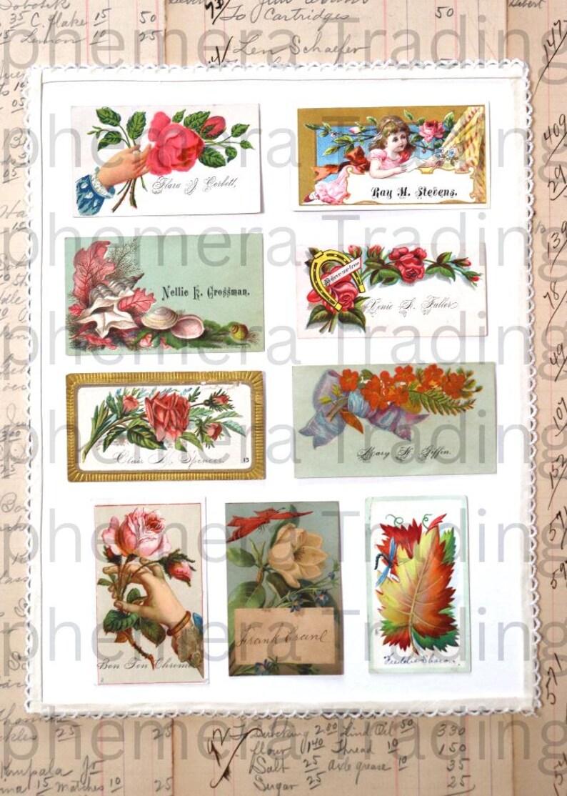 Printable Victorian Calling Cards Ephemera Download Mixed Media Junk ...