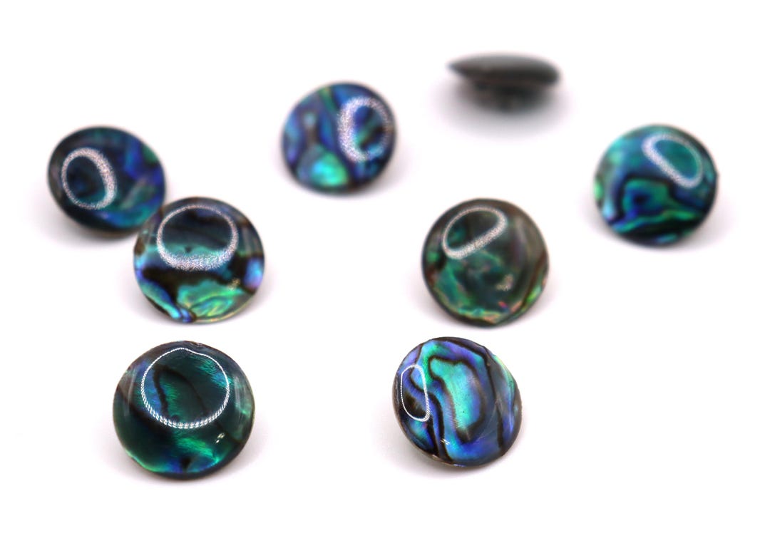 8 Faux Abalone Shell Buttons, Molded Plastic, NOS - Etsy