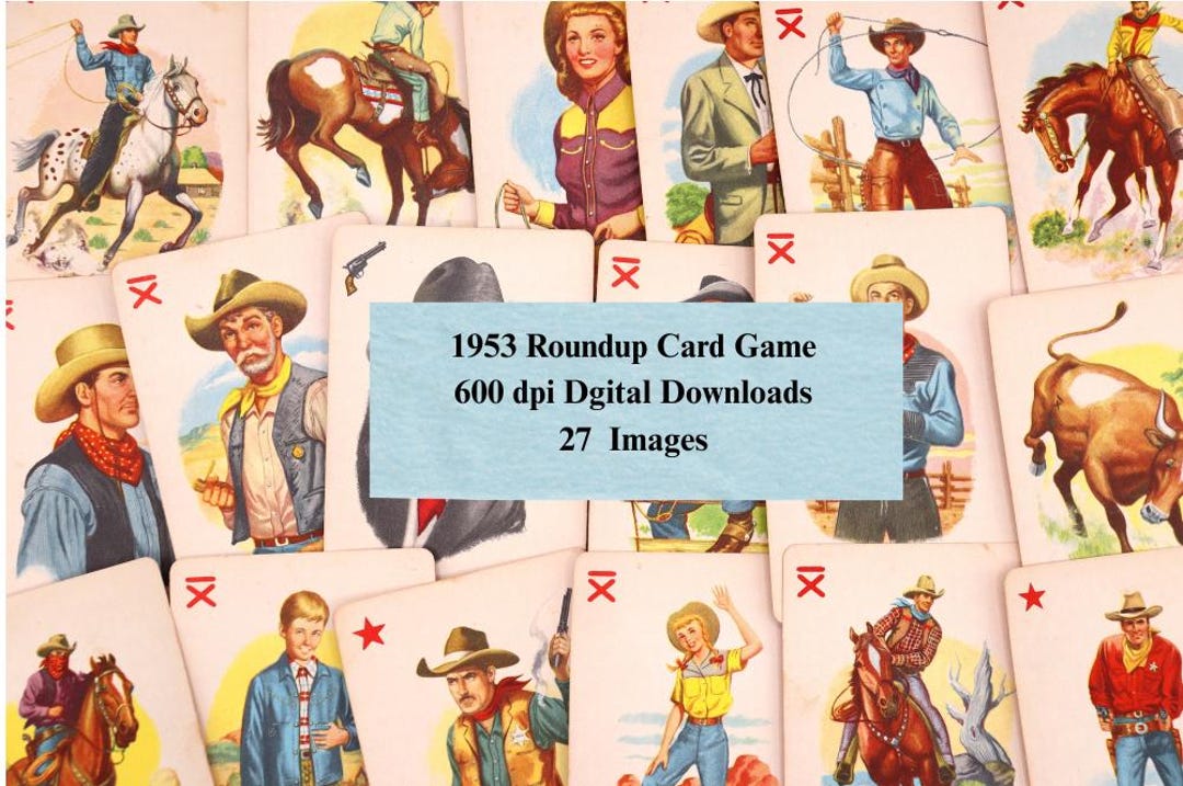 1953 Roundup Card Game Images: 27 Vintage Images (digital Download) - Etsy