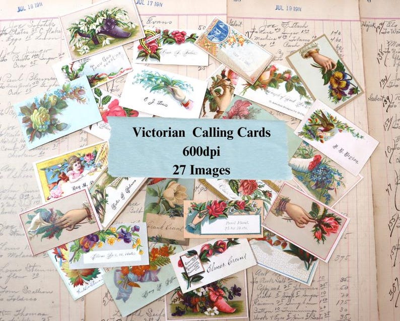 Printable Victorian Calling Cards Ephemera Download Mixed Media Junk ...