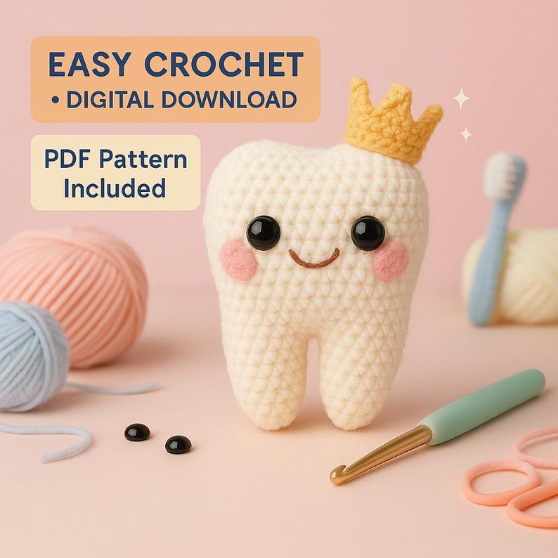 Crochet Tooth Fairy Amigurumi Pattern – Cute Plush Toy (PDF Download ...