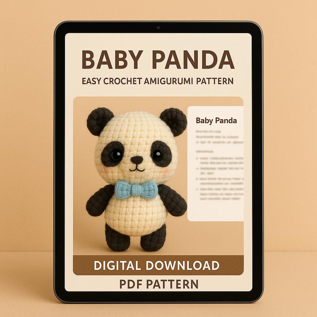 Baby Panda Crochet Pattern: Amigurumi Plush Toy (PDF Download) Beginner ...