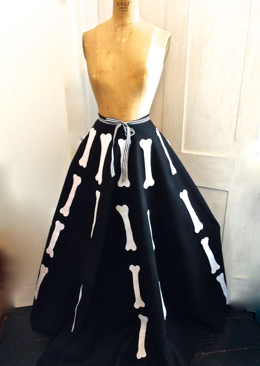 Skeleton Bone Circle Skirt Day of the Dead - Etsy