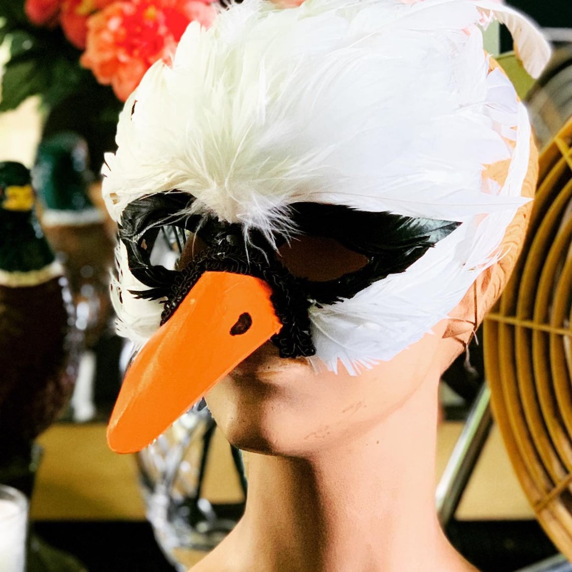 White Feather Swan Masquerade Mask - Etsy