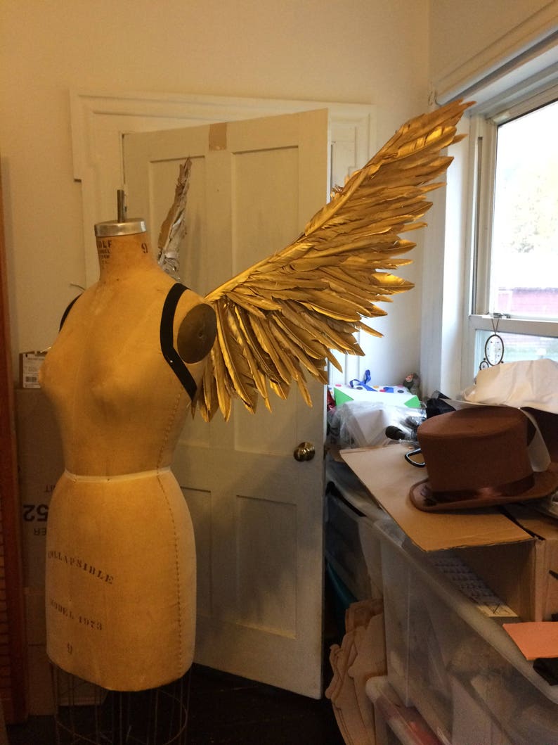 Gold Angel Wings costume Cosplay Fairy bird | Etsy