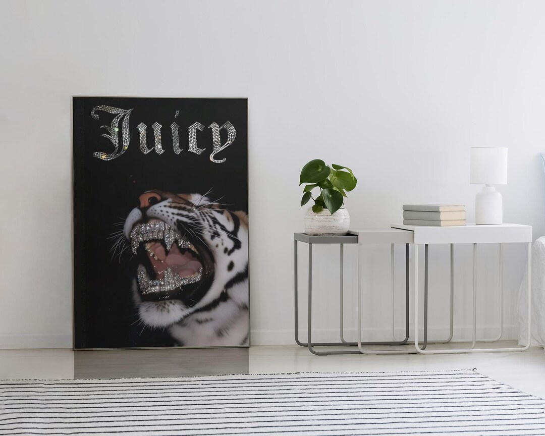 Tiger Diamond Teeth Poster | Juicy Y2K Wall Art | Bold Pop Fashion ...
