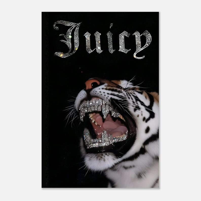 Tiger Diamond Teeth Poster | Juicy Y2K Wall Art | Bold Pop Fashion ...