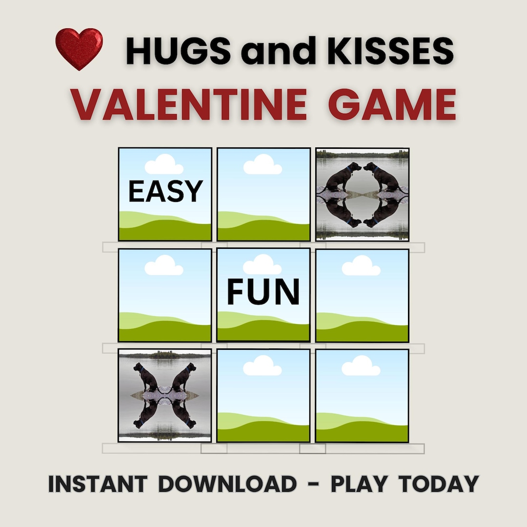 Hugs and Kisses Valentine Game Printable Valentine’s Day Game for ...