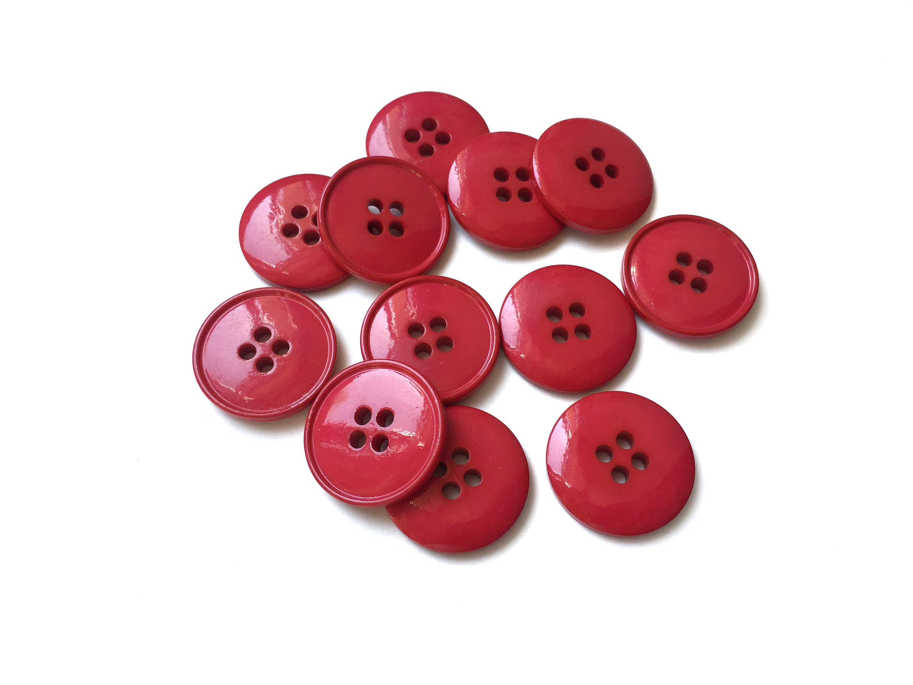 Craft Supplies & Tools Knitting 22mm 10 Cherry Red Plastic Buttons ...