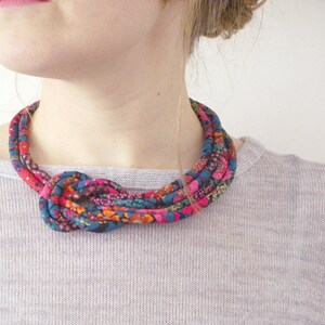 Colourful Floral Statement Knot Necklace - Etsy