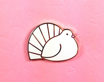 Pigeon pin hard enamel silver 3cm dove bird lapel pin brooch | Etsy