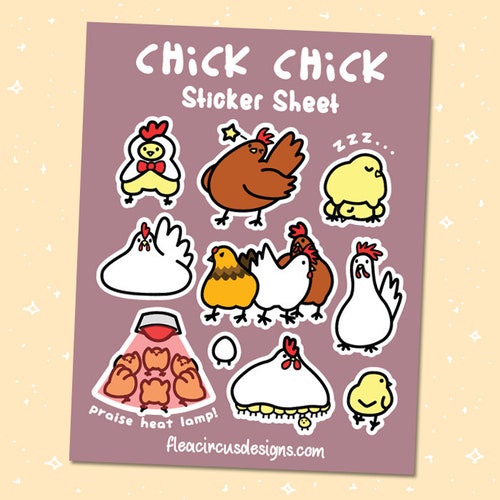 Chickens Sticker Sheet Stickers Planner Vinyl Kiss Cut Matte - Etsy