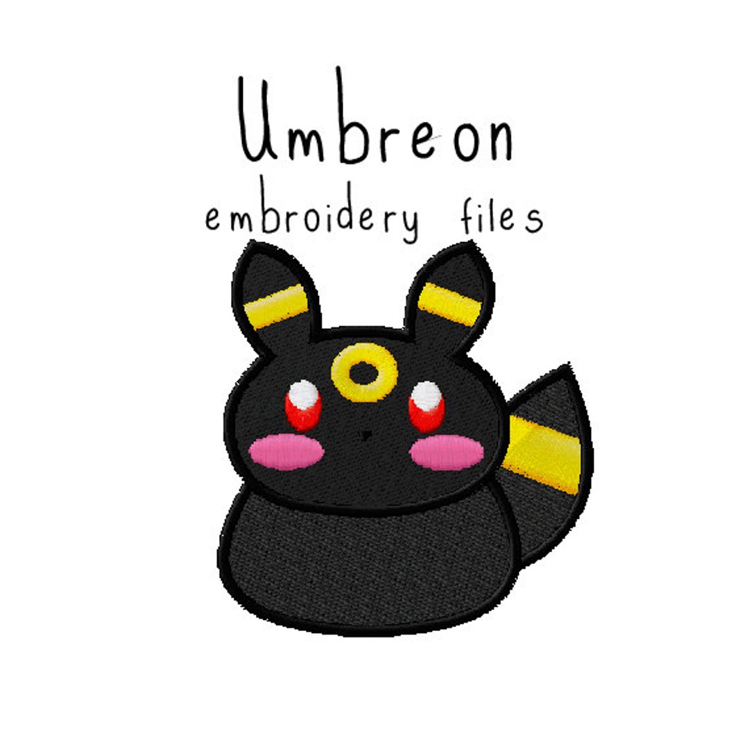 Pokemon Umbreon EMBROIDERY MACHINE FILES Pattern Design Hus Jef Pes Dst ...