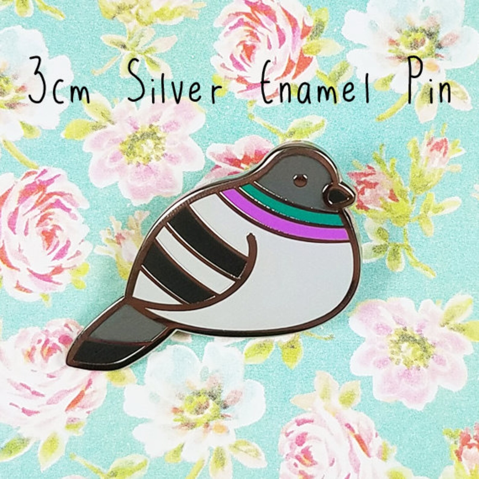 Pigeon Pin Hard Enamel Silver 3cm Dove Bird Lapel Pin Brooch | Etsy