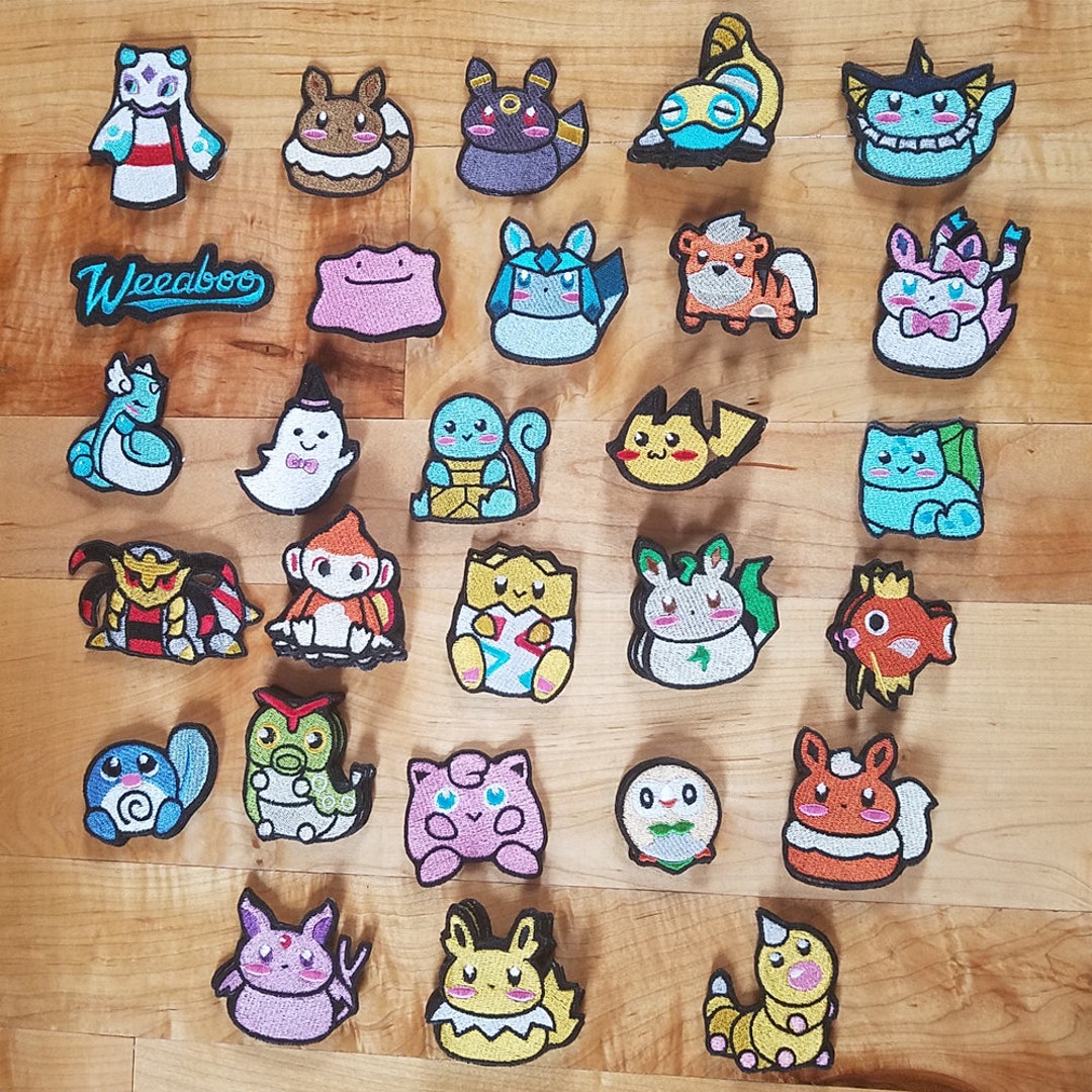 READY TO SHIP Patches Pokemon Embroidered Embroidery Iron on Patch Sew ...