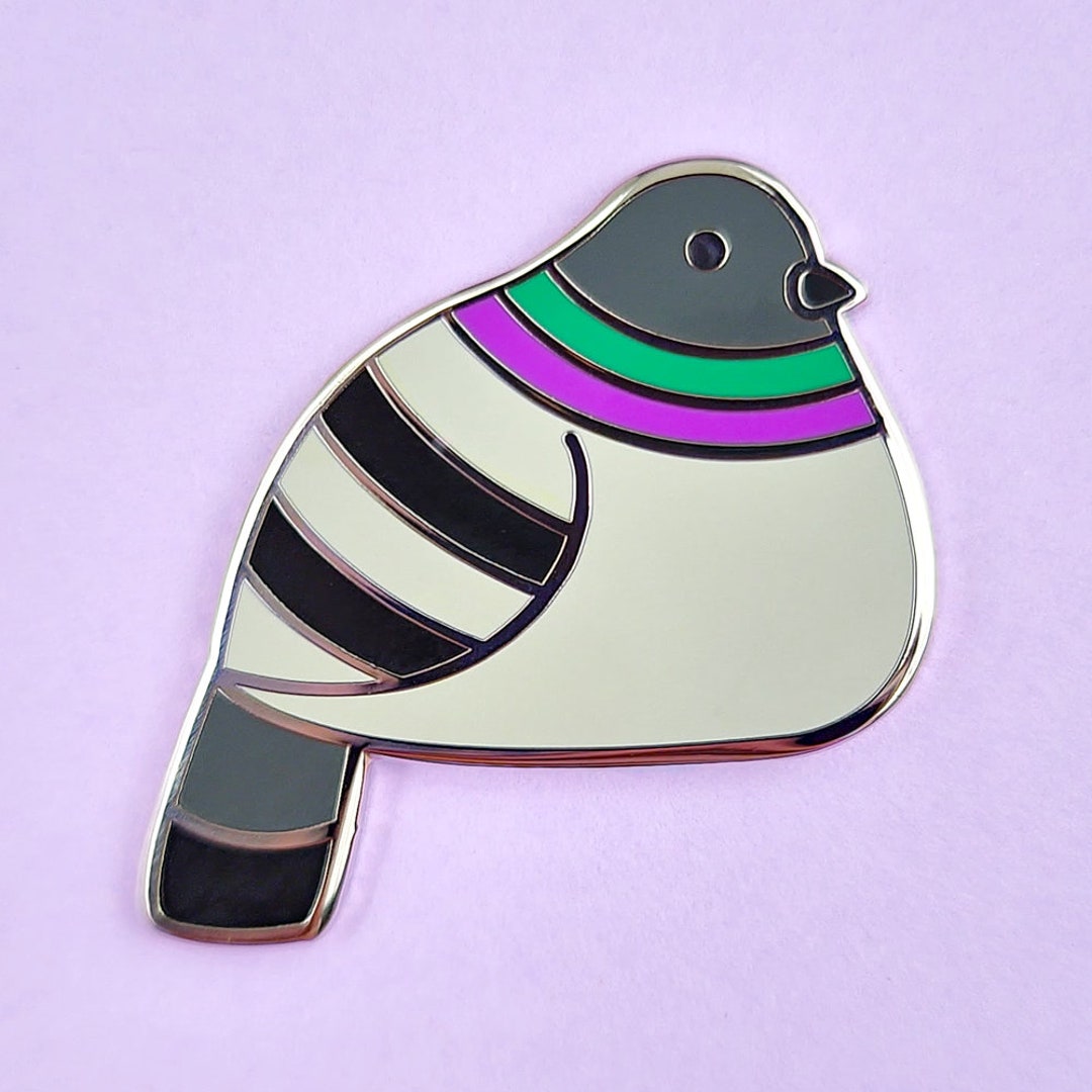 Pigeon Pin Hard Enamel Silver 3cm Dove Bird Lapel Pin Brooch Badge ...