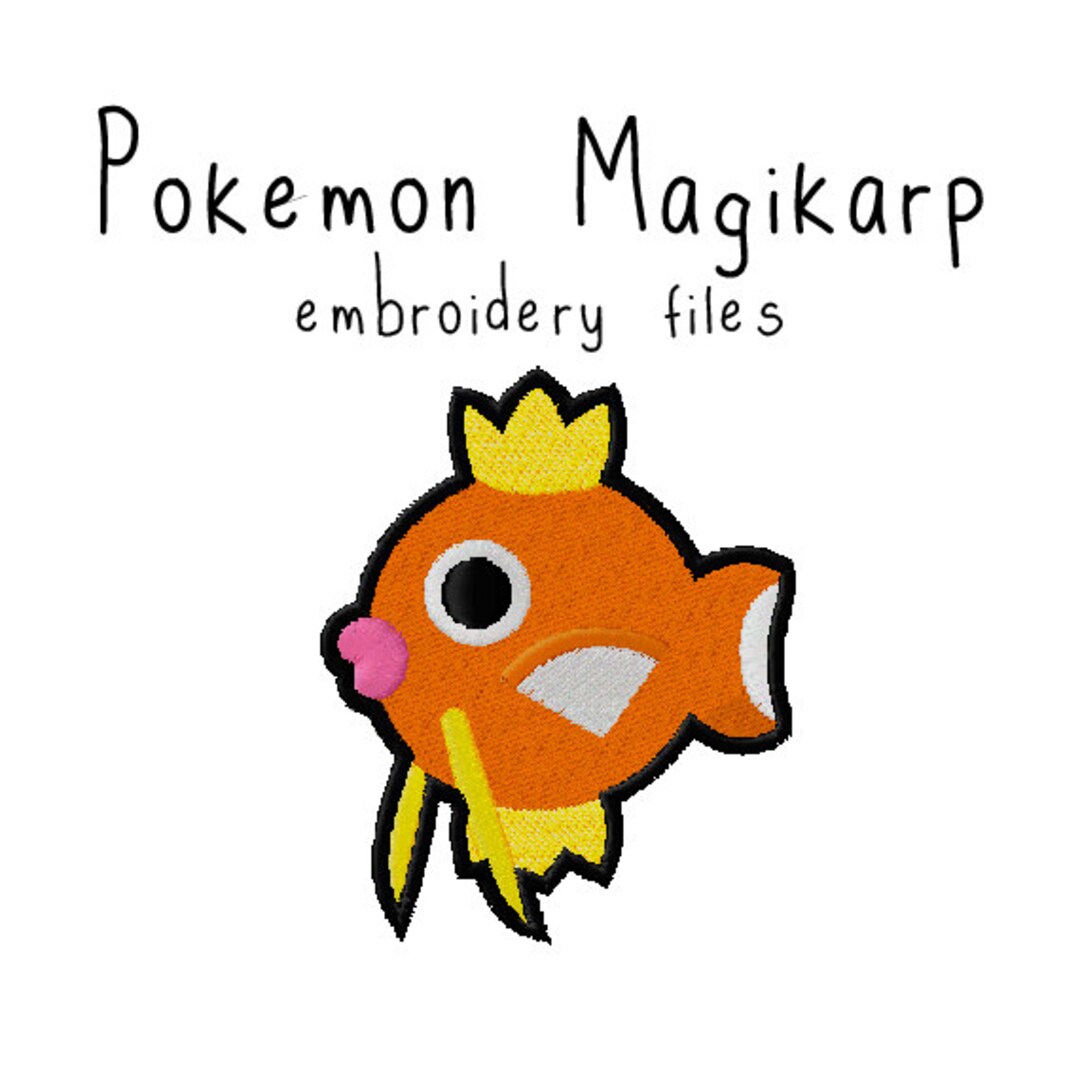 Pokemon Magikarp EMBROIDERY MACHINE FILES Pattern Design Hus Jef Pes ...