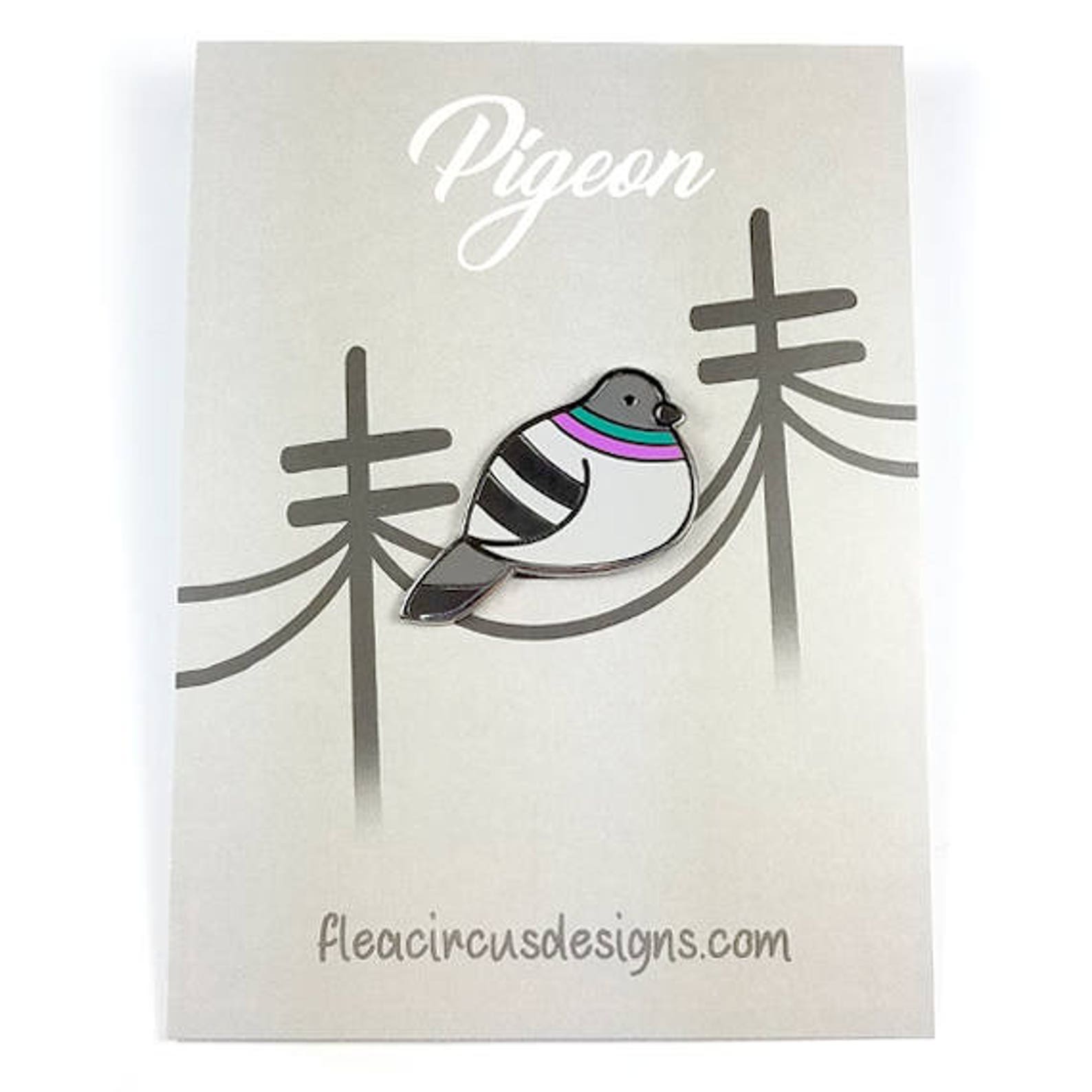 Pigeon Pin Hard Enamel Silver 3cm Dove Bird Lapel Pin Brooch | Etsy