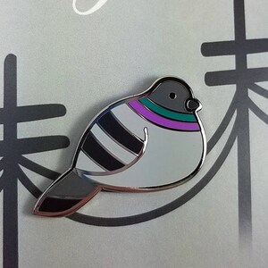 Pigeon Pin Hard Enamel Silver 3cm Dove Bird Lapel Pin Brooch | Etsy