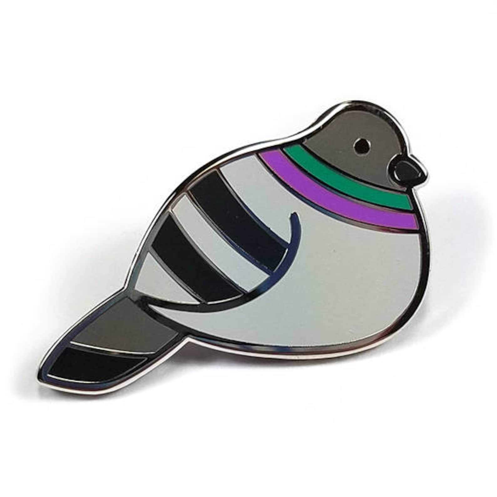 Pigeon pin hard enamel silver 3cm dove bird lapel pin brooch | Etsy