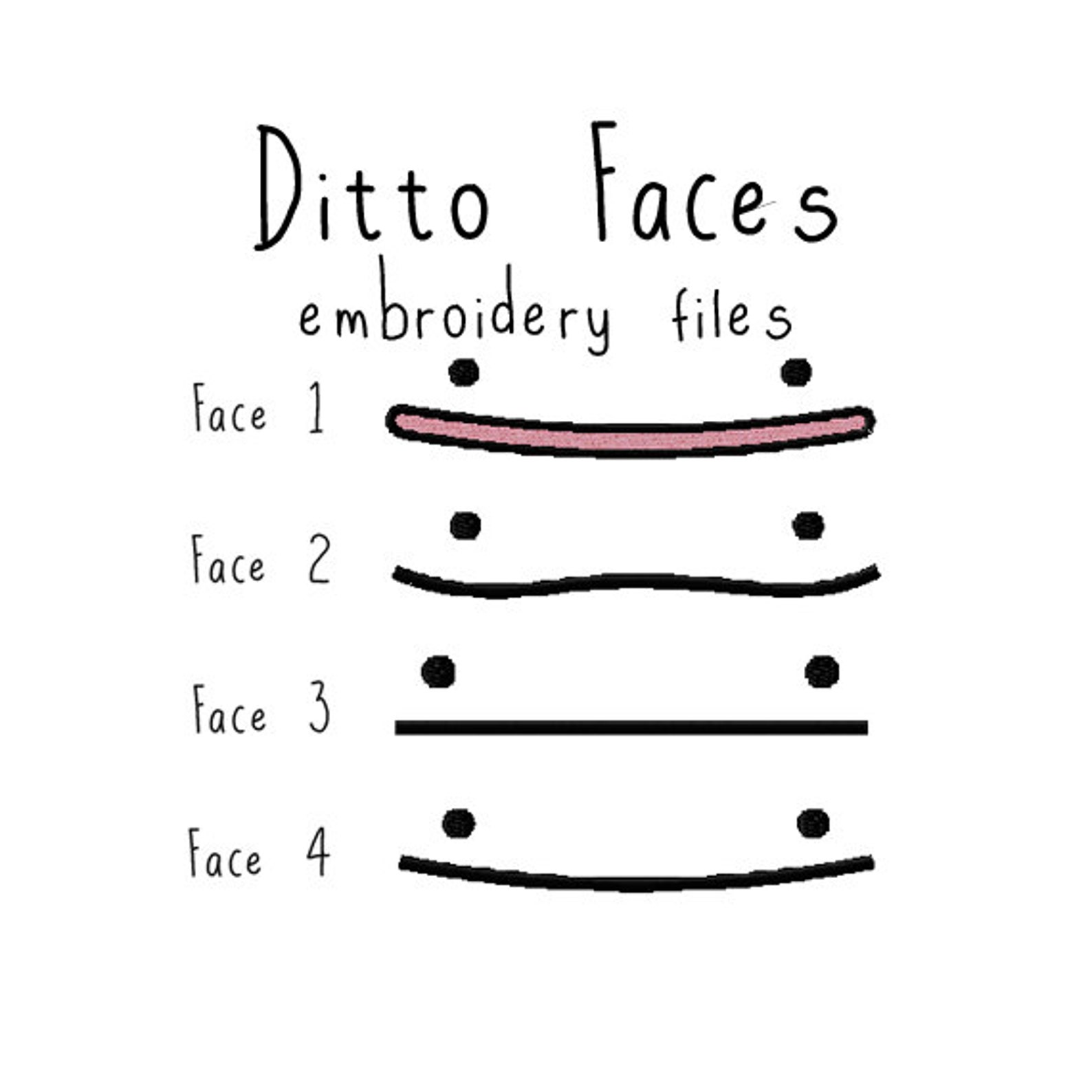 Pokemon Ditto Faces EMBROIDERY MACHINE FILES Plushie Pattern - Etsy