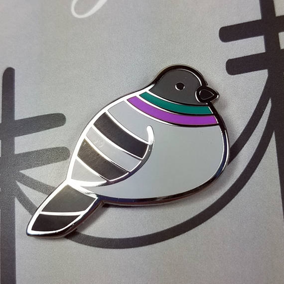 Pigeon pin hard enamel silver 3cm dove bird lapel pin brooch | Etsy