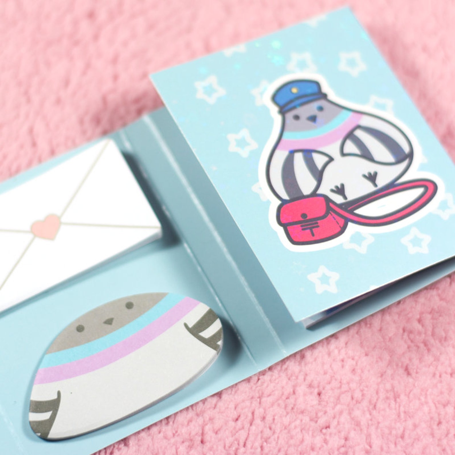 Poe Folding Notepad Book Patapata Memo Set Stationery Pigeon | Etsy