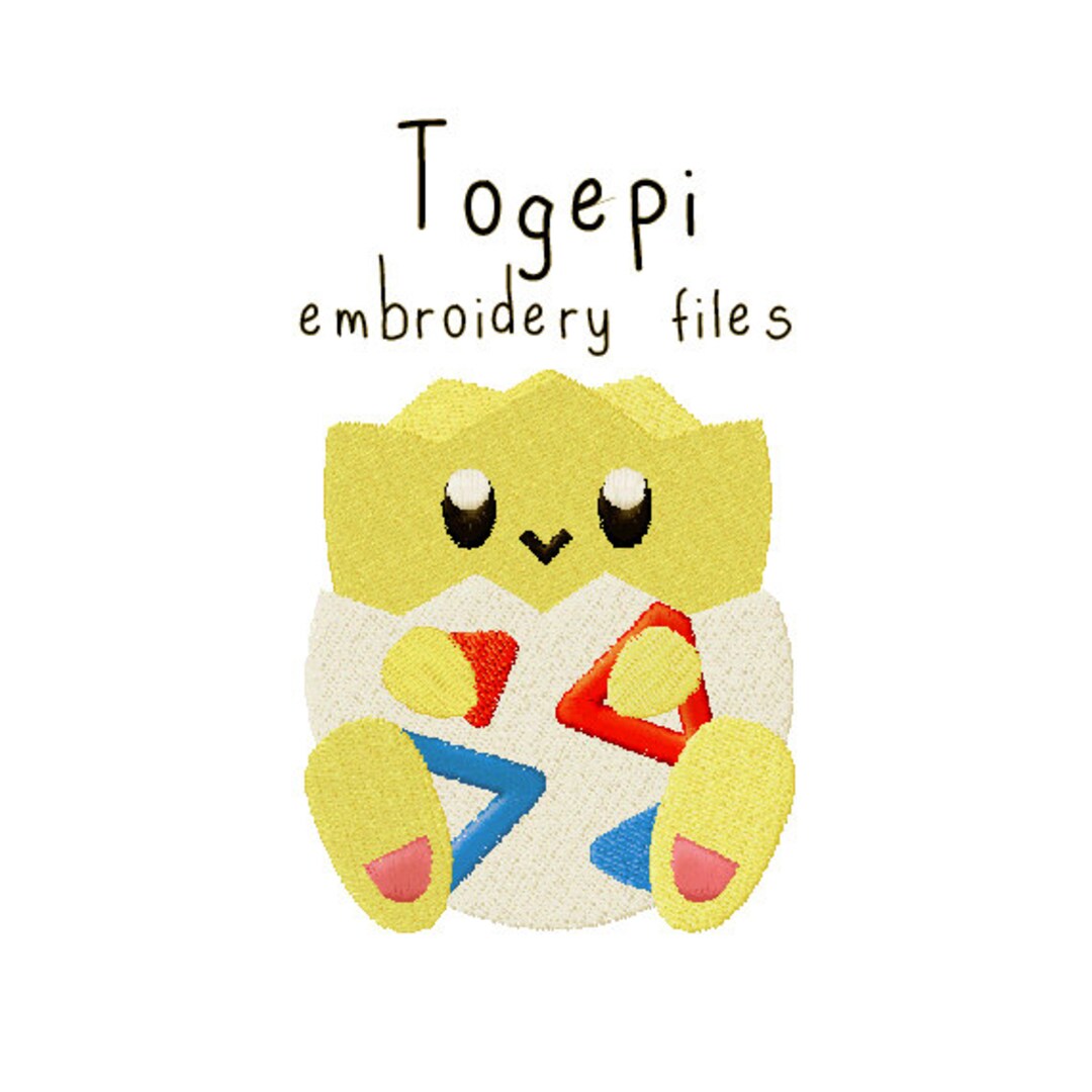 Pokemon Togepi EMBROIDERY MACHINE FILES Pattern Design Hus Jef Pes Dst ...