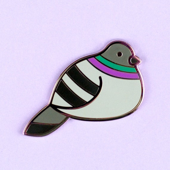 Pigeon Pin Hard Enamel Silver 3cm Dove Bird Lapel Pin Brooch | Etsy