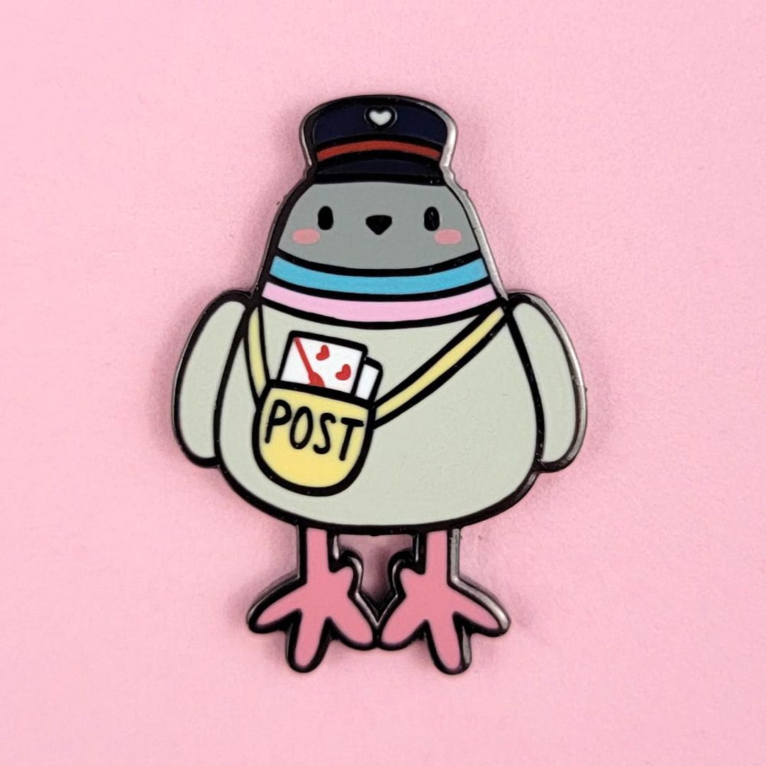 Pigeon Pin Decorative Bird Poe Pin Hard Enamel Pin Bird Dove Mail ...