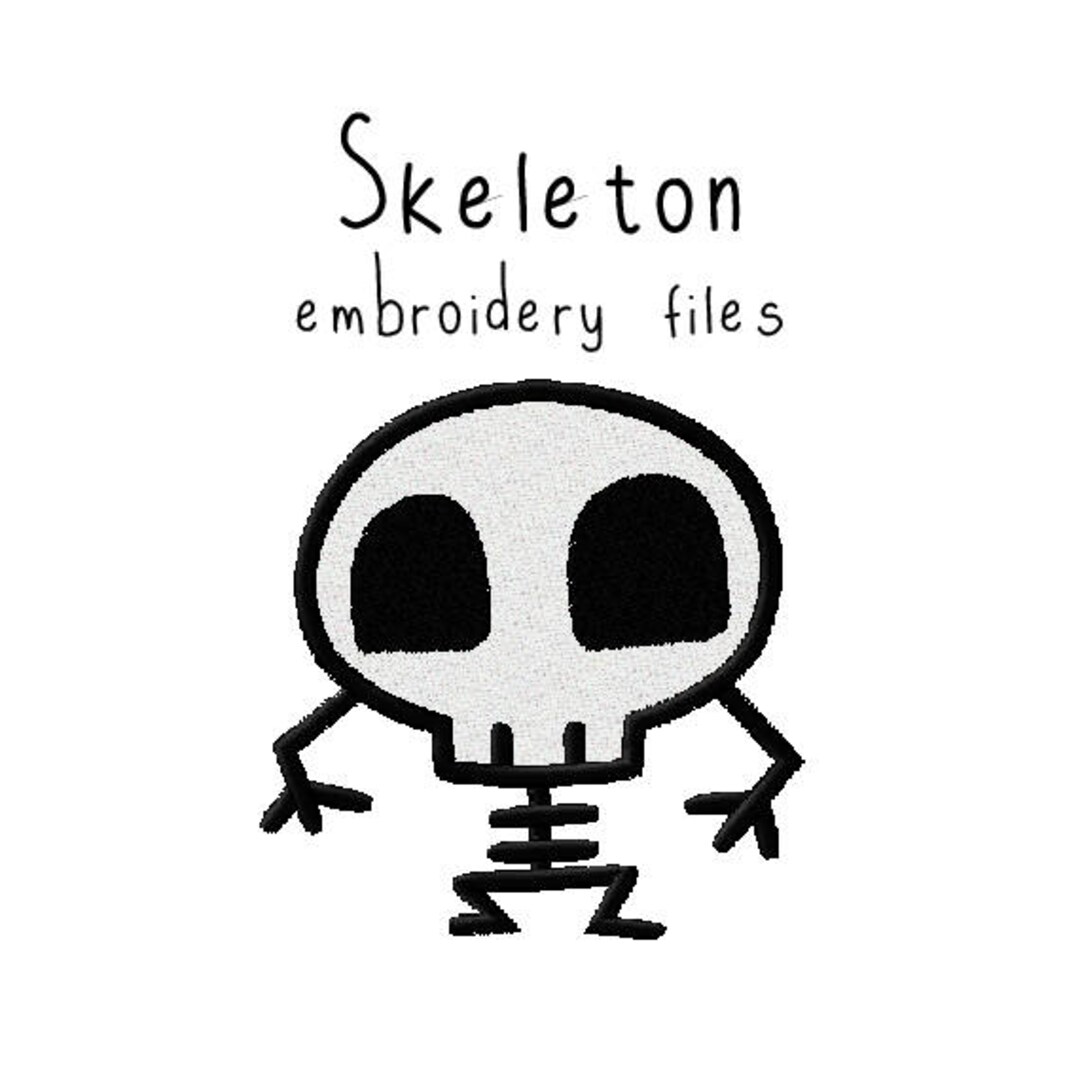 Skeleton EMBROIDERY MACHINE FILES Pattern Design Hus Jef Pes - Etsy