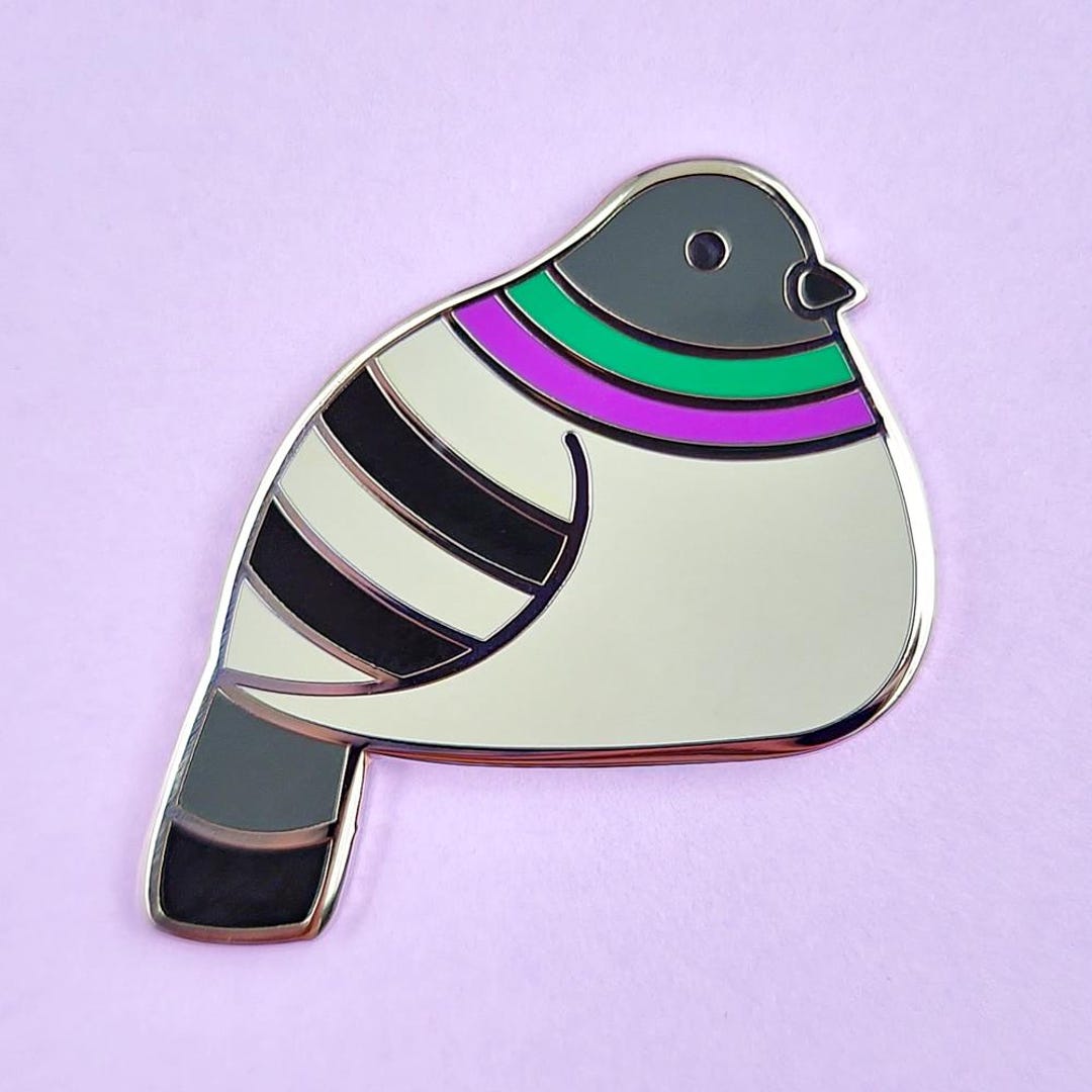 Pigeon Pin Hard Enamel Silver 3cm - Dove Bird Lapel Pin Brooch Badge ...